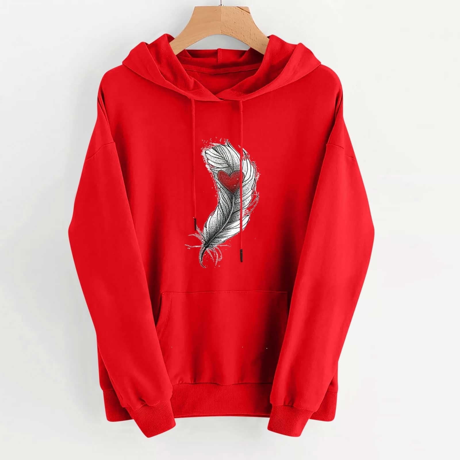 FASHOFT Valentine's Day Hoodies for Women Early Fall Long Sleeve Tops ...