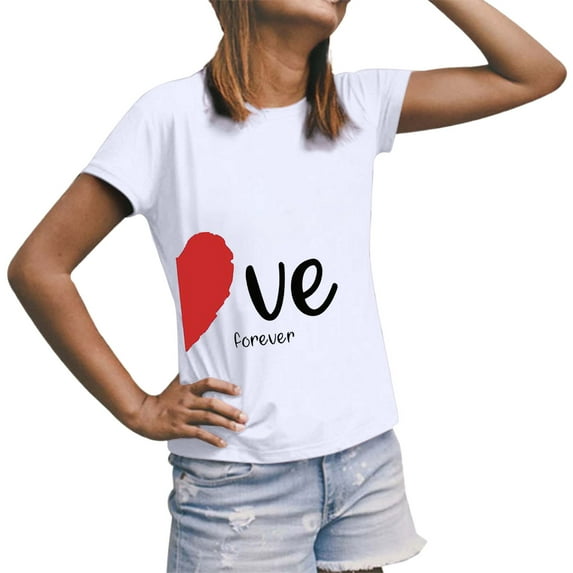 FASHOFT Valentine's Day Matching Couples Shirts for Women Love Heart ...