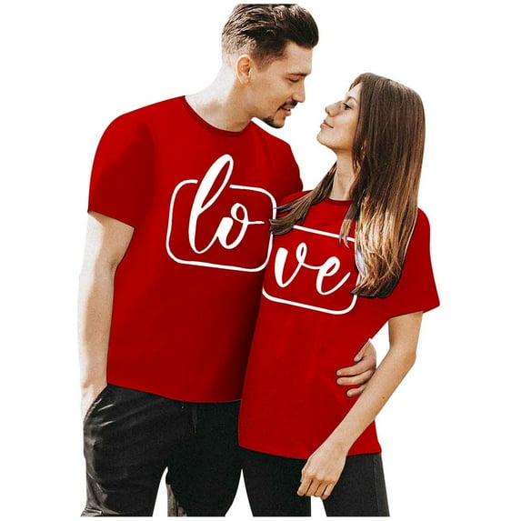 FASHOFT Valentines Couples Shirts Matching Couples Mens Long Sleeve ...