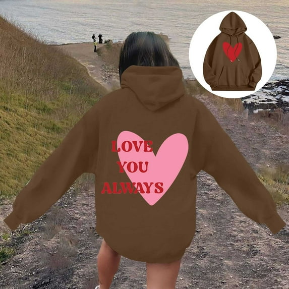 FASHOFT Valentines Day Hoodie for Women Funny Valentine Love Letter ...