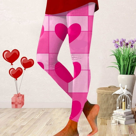 FASHOFT Valentines Day Leggings for Women Holiday High Waisted Comfy ...