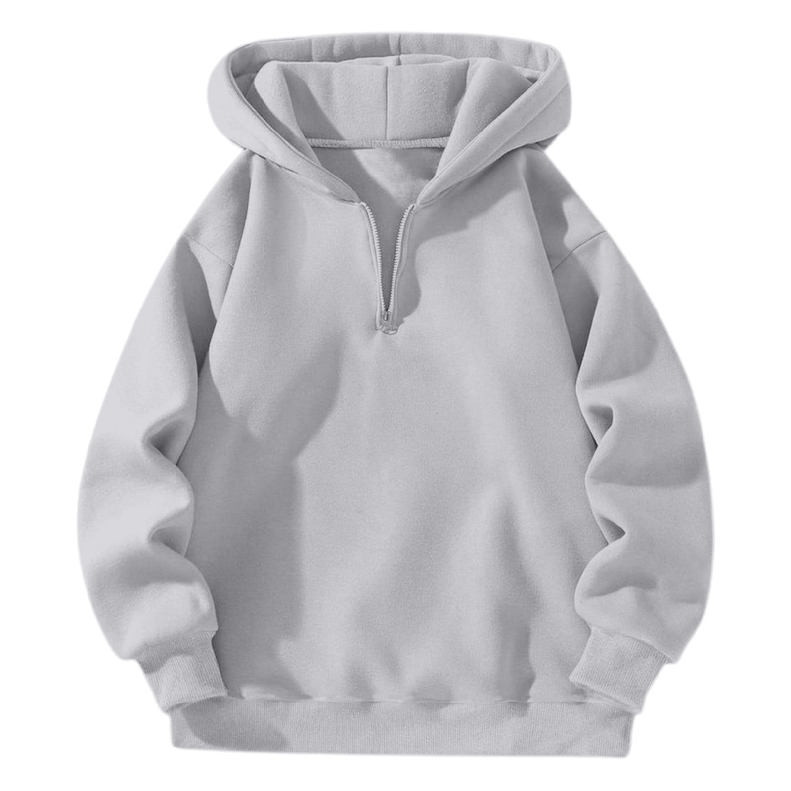 FASHOFT Womens Quarter Zip Pullover Hoodies Baggy Solid Y2K Oversized ...