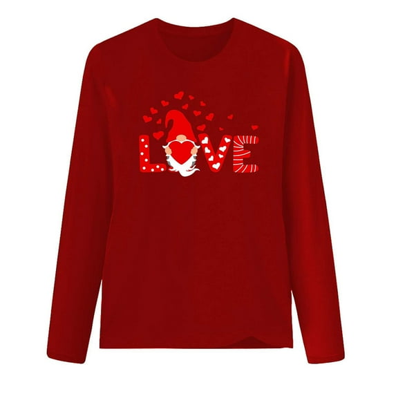 FASHOFT Womens Valentines Sweatshirts Love Heart Graphic Pullover ...