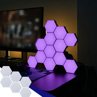 RGB LED Hexagon Light Panels, 8 Pack with APP, Remote, Music Sync for ...
