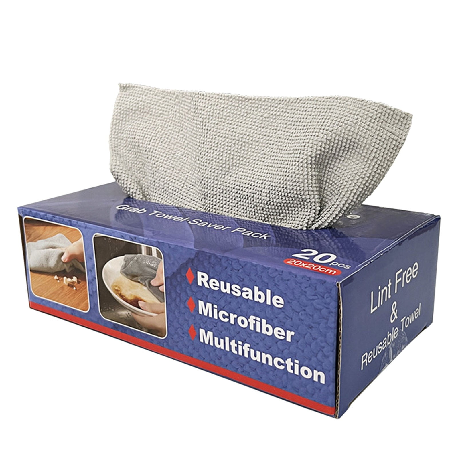 FASIAOU Microfiber cleaning cloth Rags in A Box-7.9 x 7.9 Reusable ...