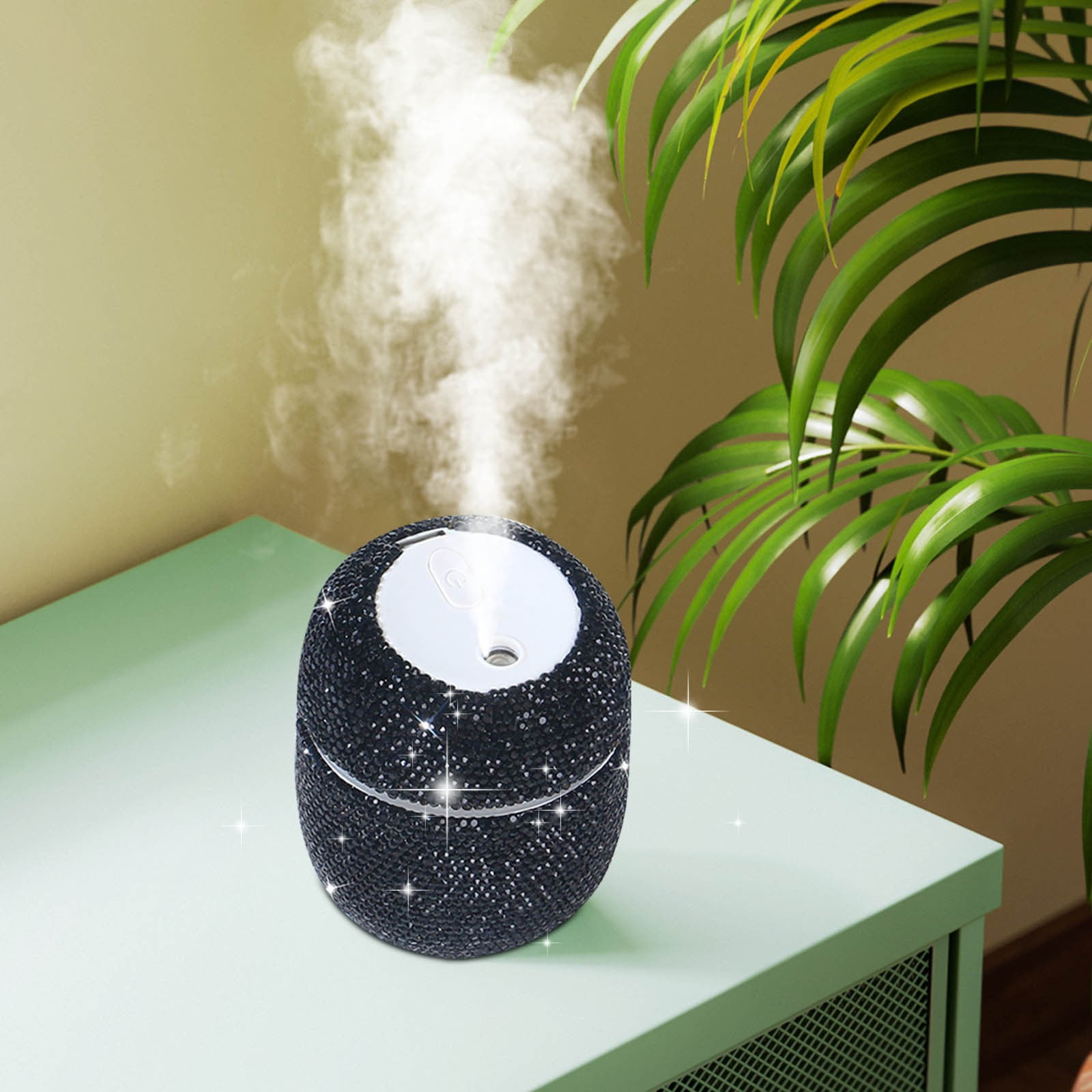 FASIAOU Water Droplet Embedded Diamond Humidifier Mini USB Car ...