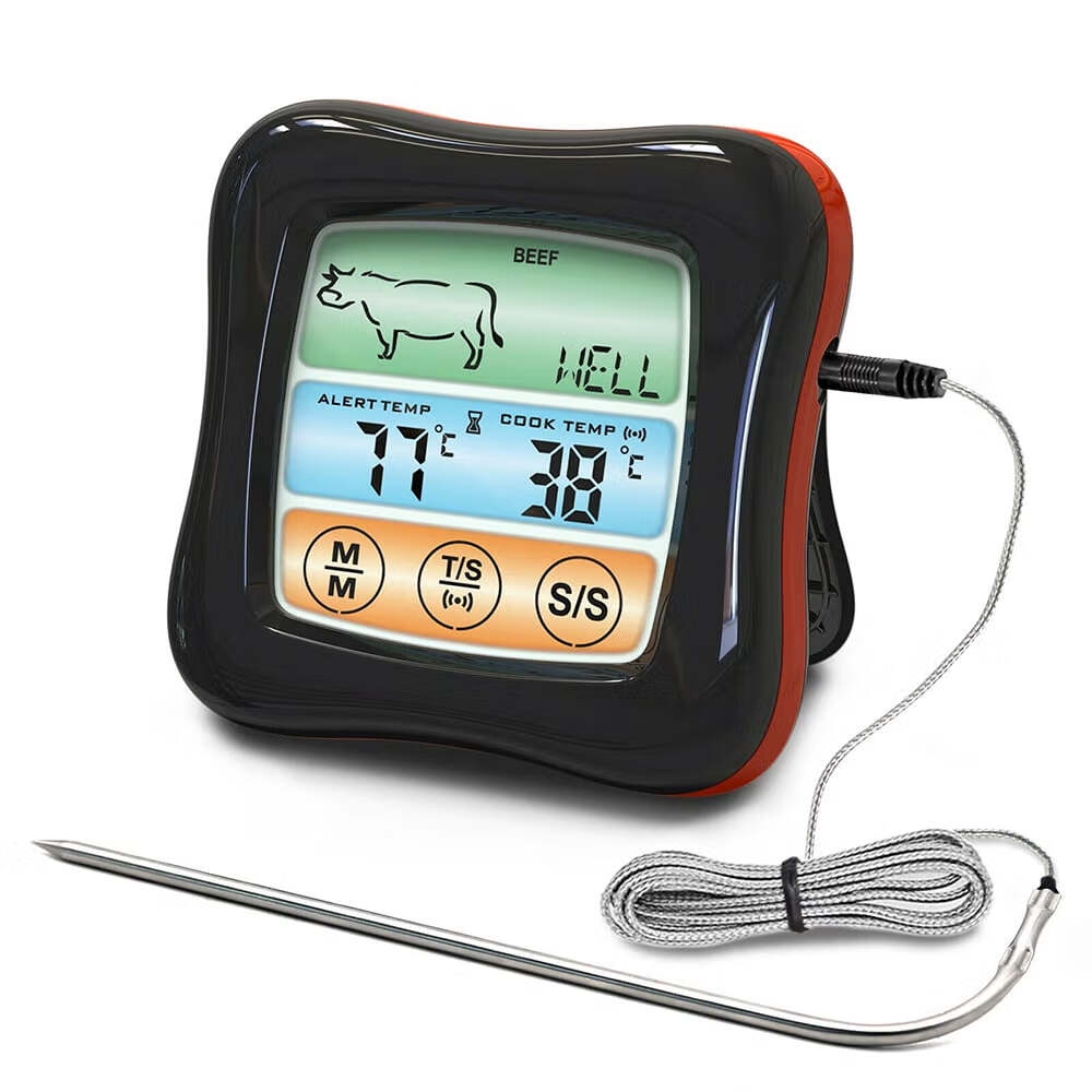 FASLMH Digital Meat Thermometer for Cooking Grilling, Touchscreen BBQ ...