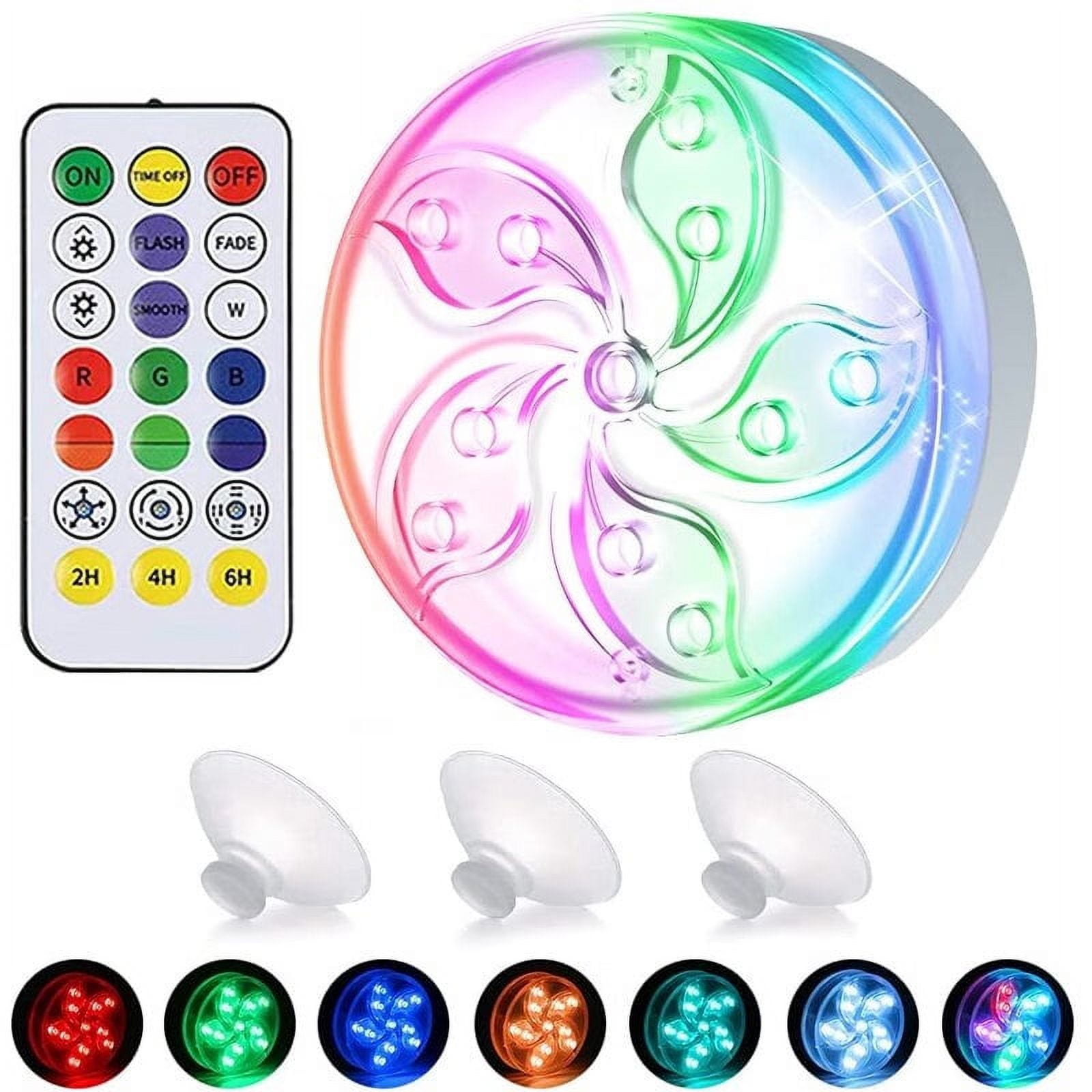 FASLMH Pool Lights, Submersible LED Lights with Magnet and Suction Cups ...