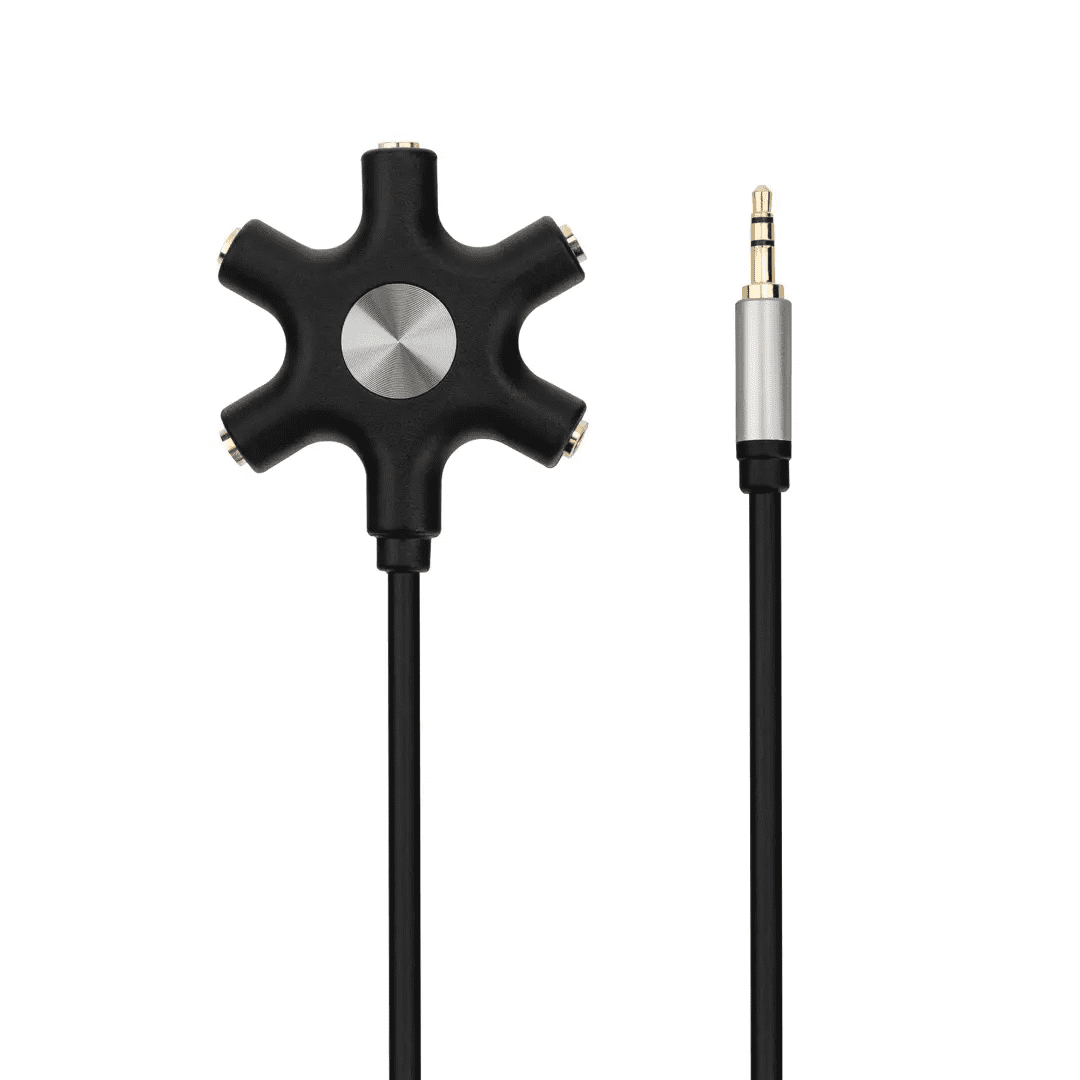 FASPKOW 5-Way Multi Headphone Audio Splitter Connector Headphone ...