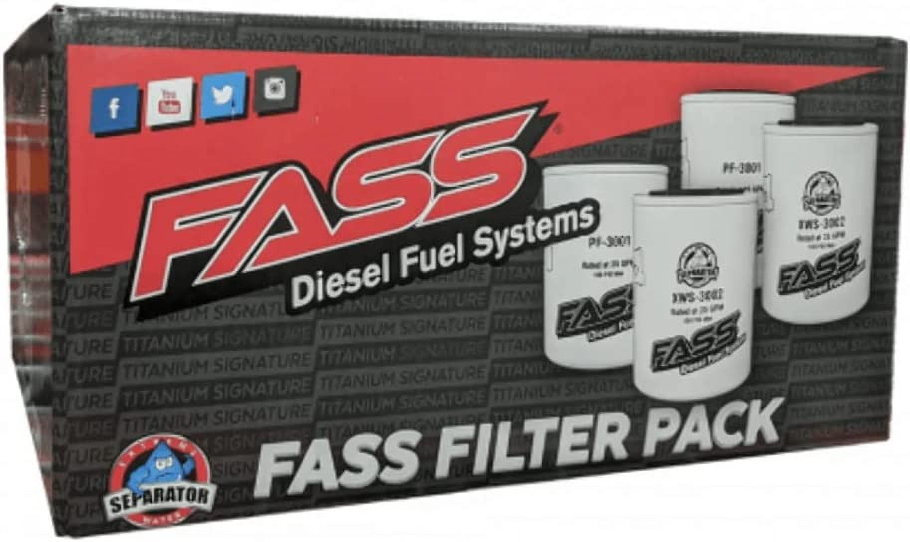 FASS Titanium Series Fuel Filter & Water Seprator Pack Combo Of 4 | (2 ...
