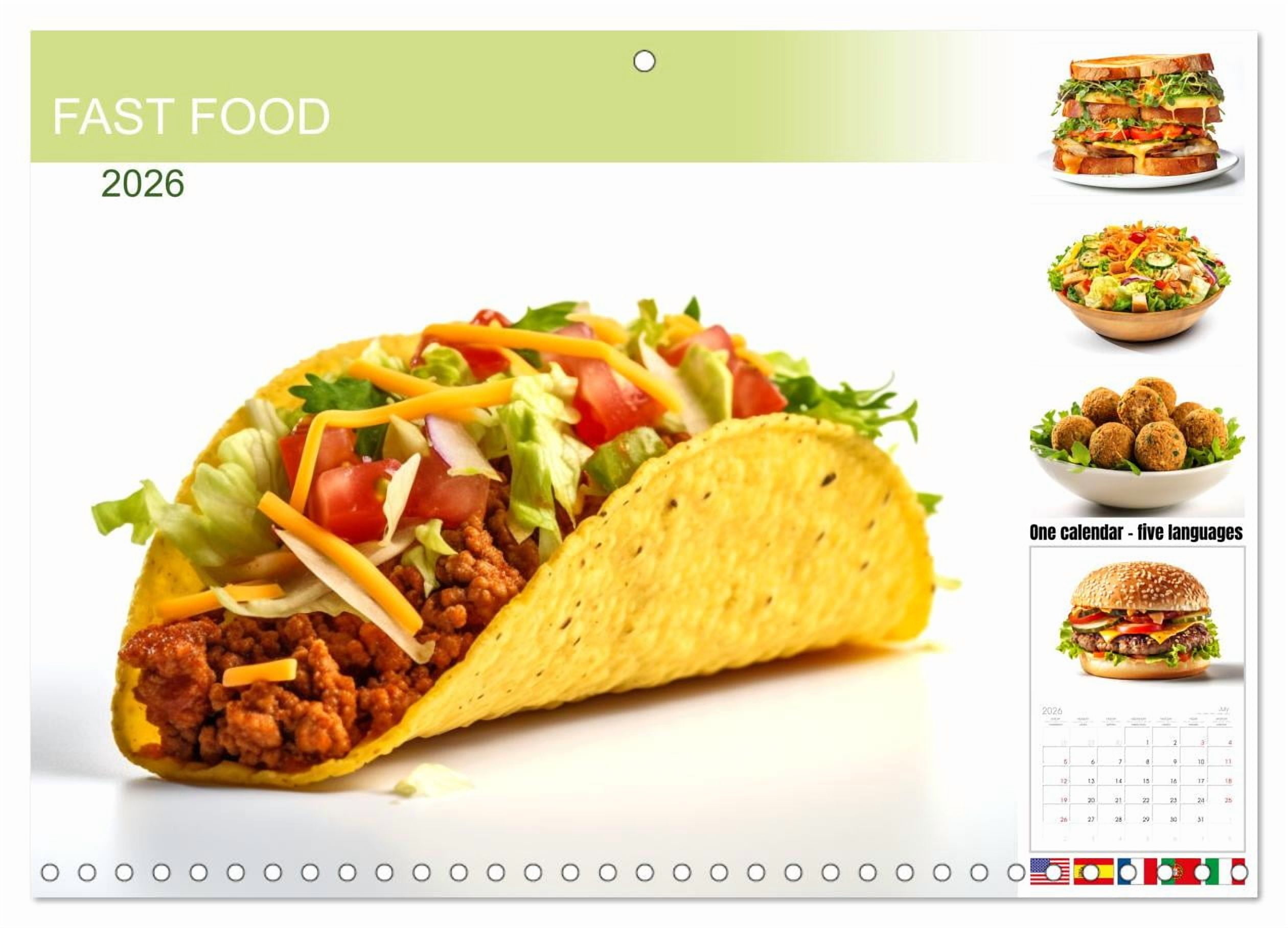 FAST FOOD (Monthly Wall Calendar 2026 16.5 x 23.4 (open)), CALVENDO 14 ...
