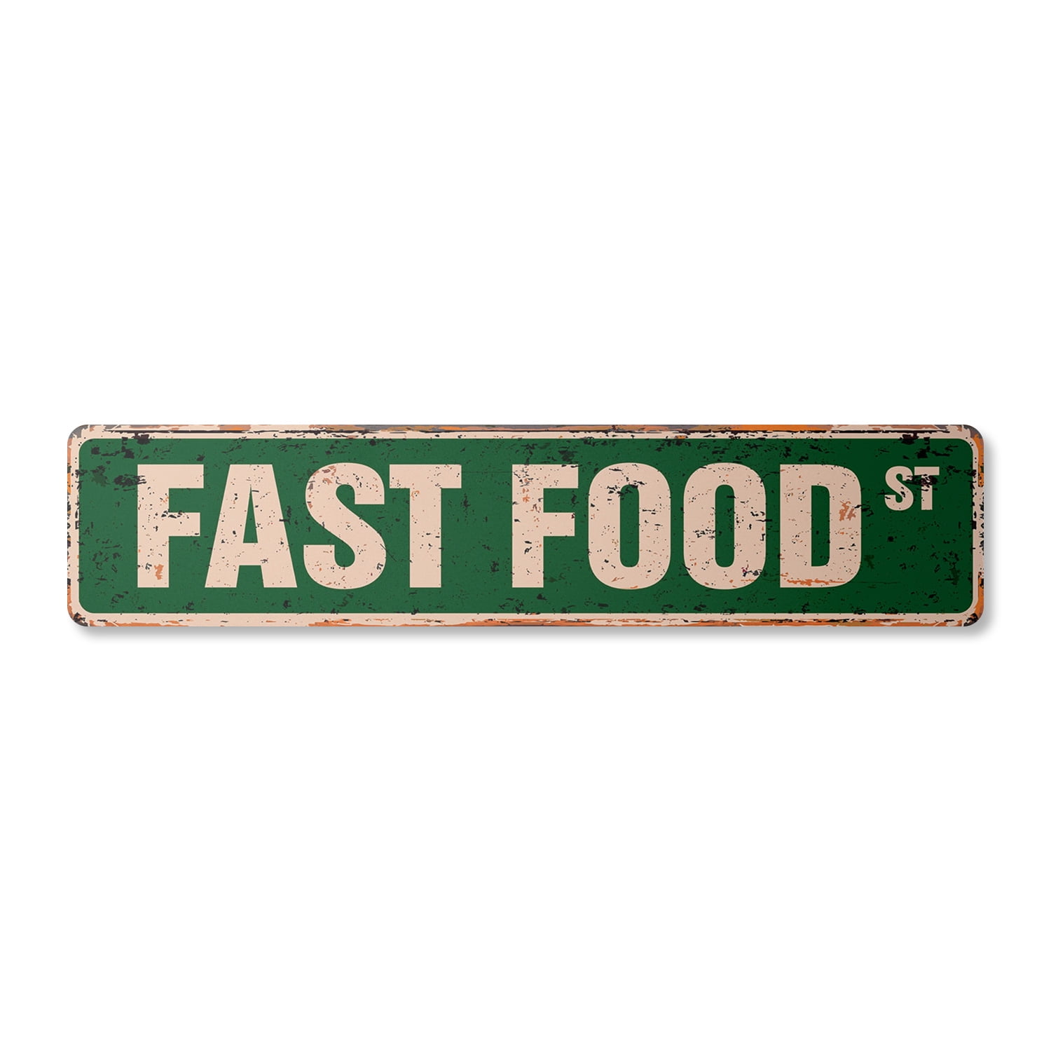 FAST FOOD Vintage Aluminum Street Sign hamburgers pizza chicken ...