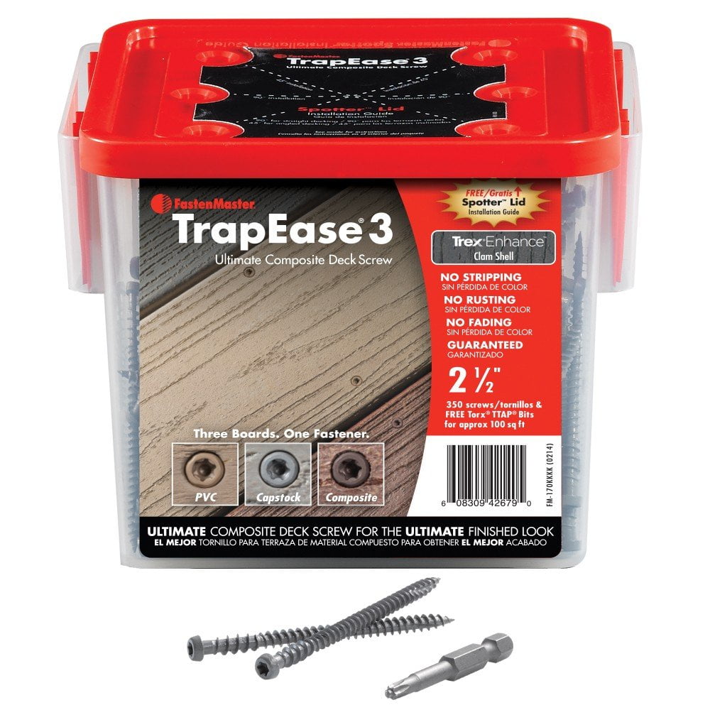 FASTENMASTER TrapEase 3 Deck Screws for Composite, PVC and Capstock ...
