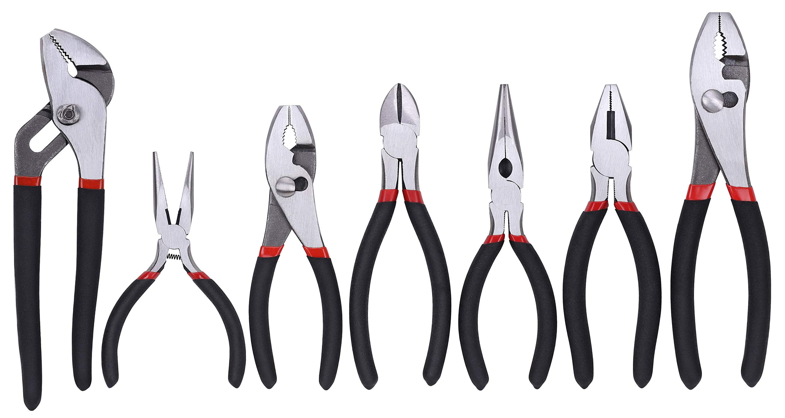 FASTPRO 7-Piece Utility Pliers Set, Includes Slip Joint, Long Nose ...