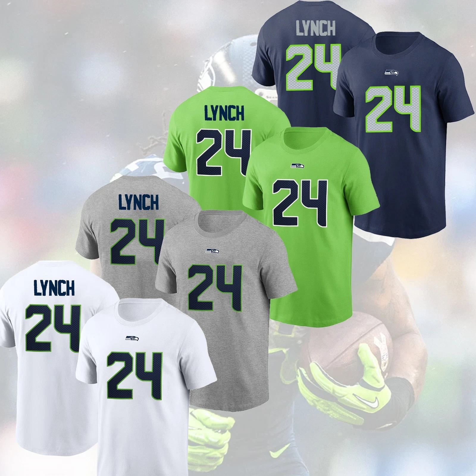 FASTSHIP! Marshawn Lynch #24 Seahawks 2025 Name & Number Gift For Fans ...
