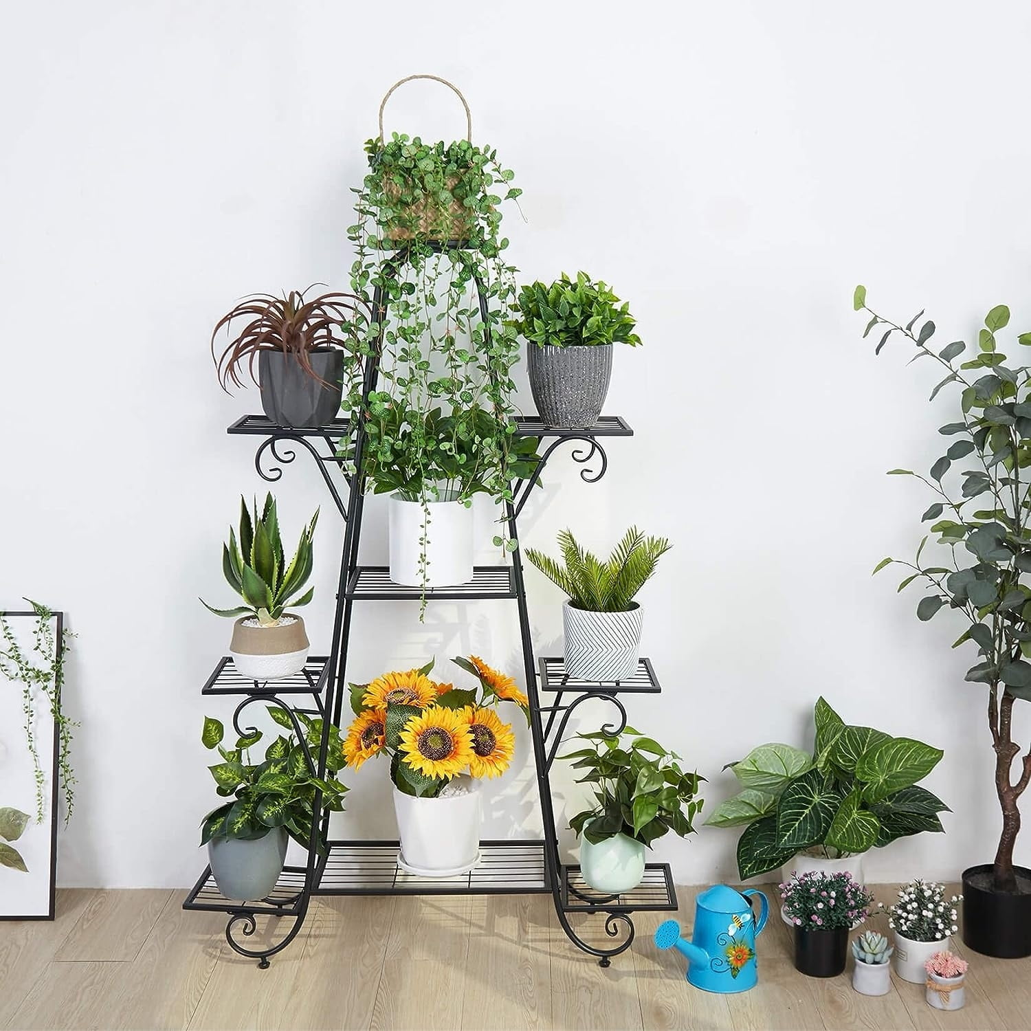 FATIVO 9-Tier Heavy Duty Large Metal Plant Stand: Multilayer Flower ...