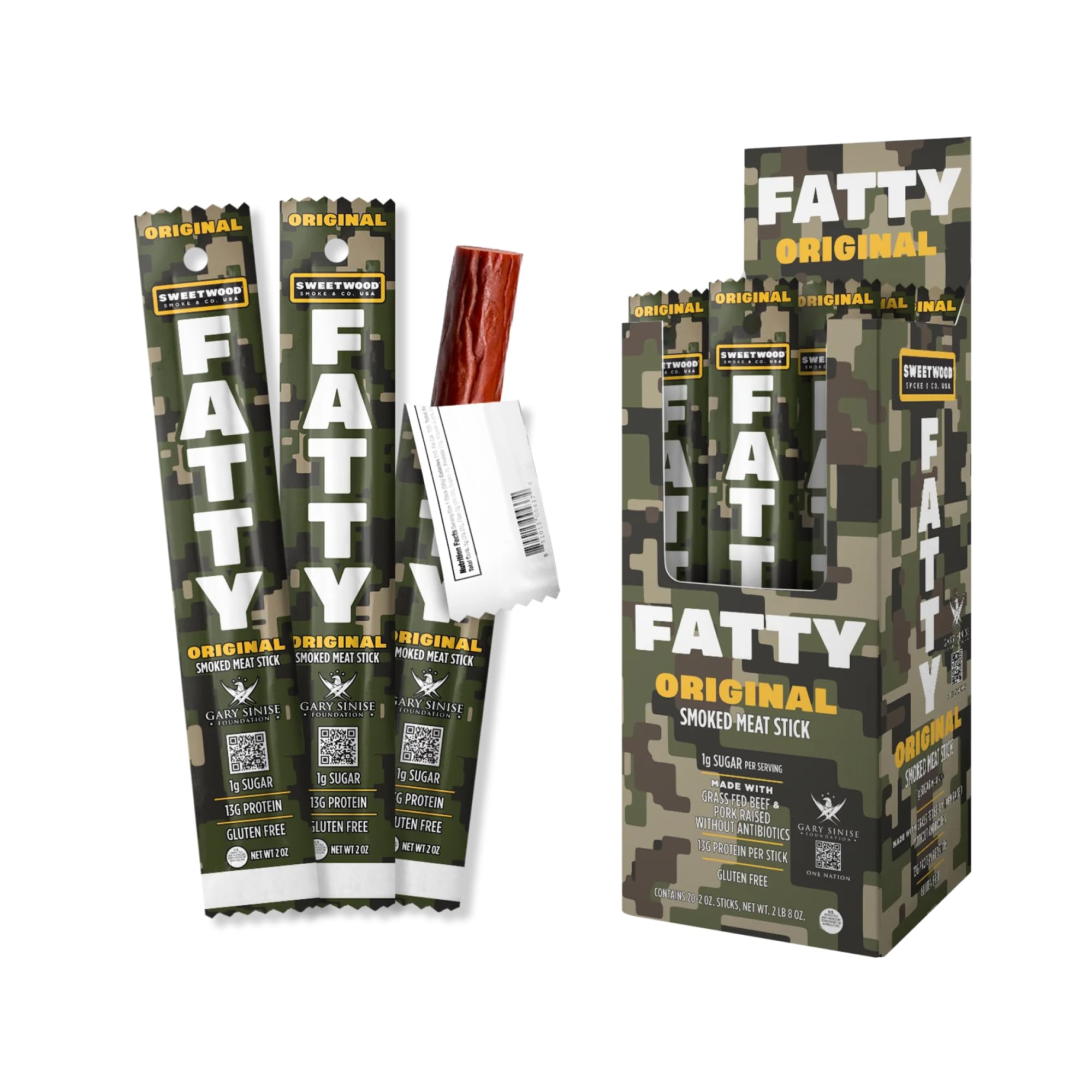 FATTY Grass-Fed Beef Meat Sticks, High Protein, Low Carb, Gluten & MSG ...