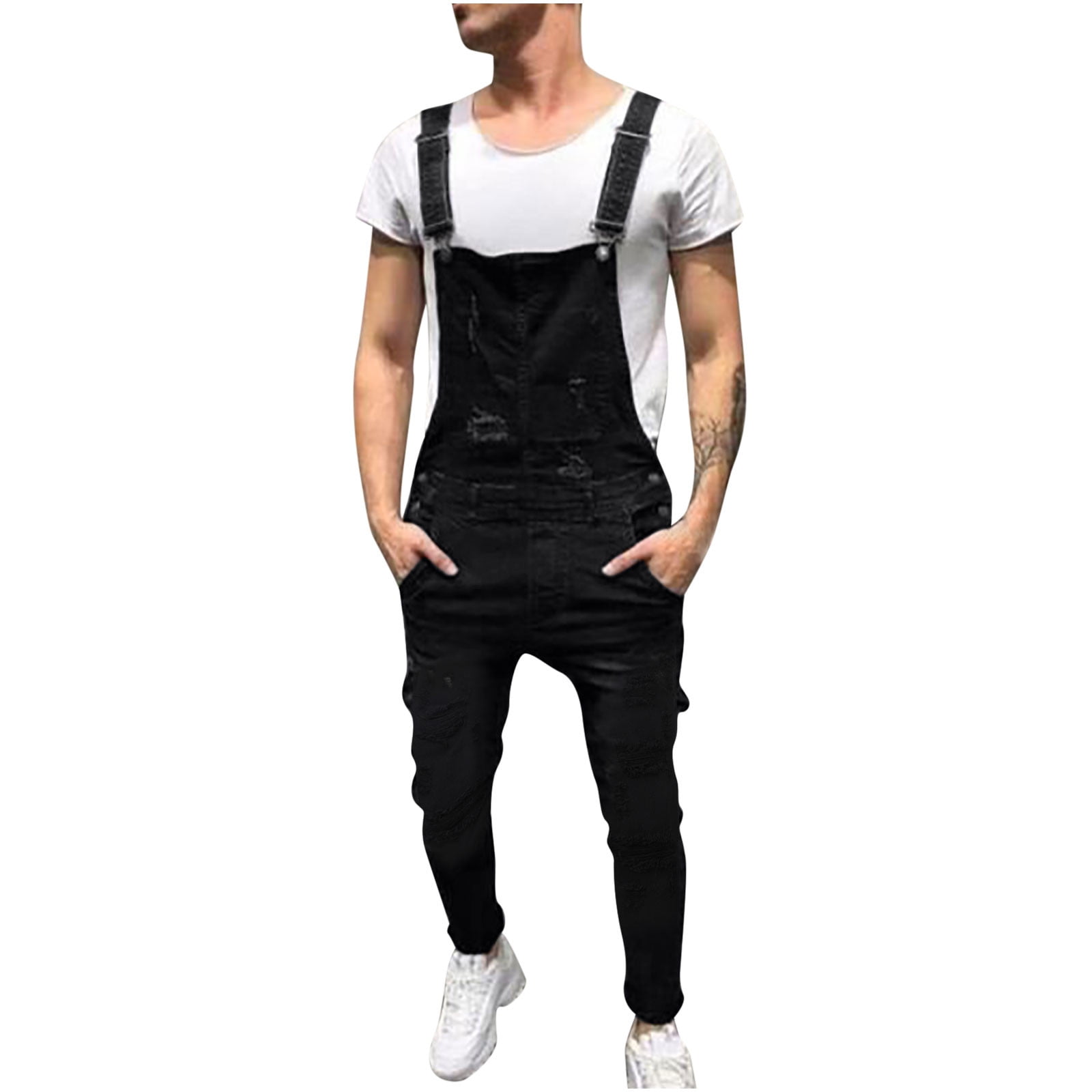 FAVIPT Denim Overalls Men,Denim Overalls Men Plus Size Jean Bib ...