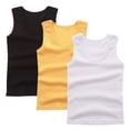 FAVIPT Girl 3 Pack Tank Tops Summer Soft Cotton Sleeveless Crewneck ...