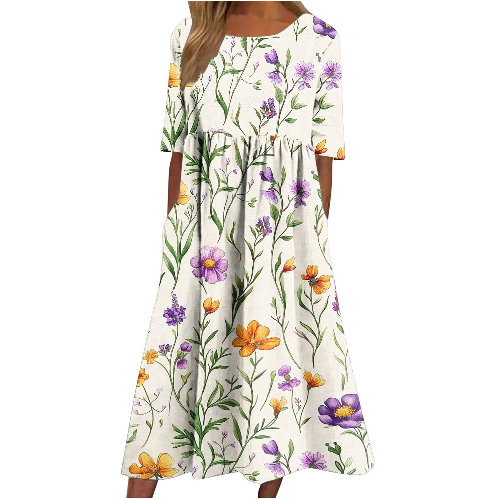 FAVIPT Maxi Dress with Pockets for Women Casual Fashion 2025 Maxi ...