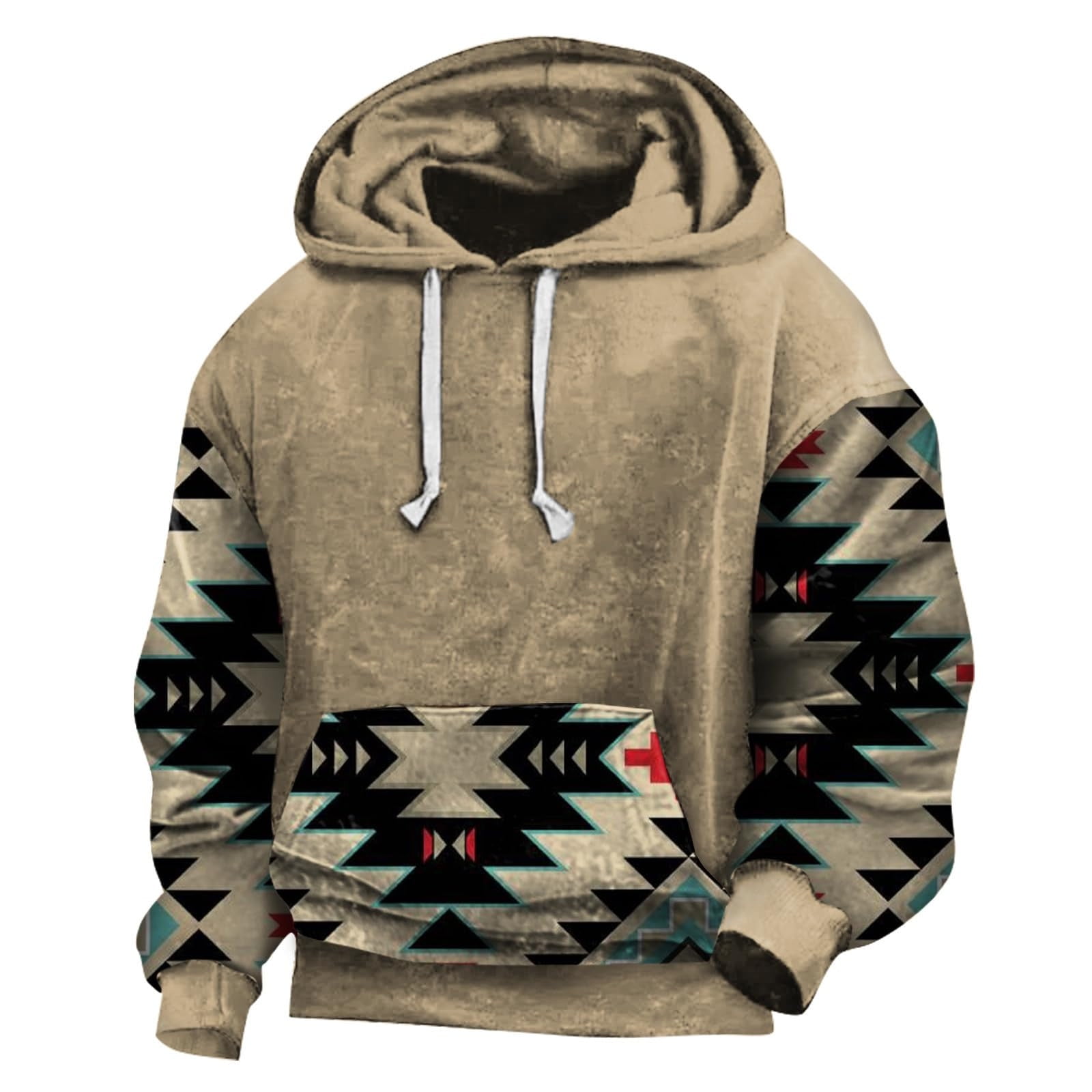 FAVIPT Men Aztec Tribal Pullover Hoodie Western Ethnic Graphic Hooded ...