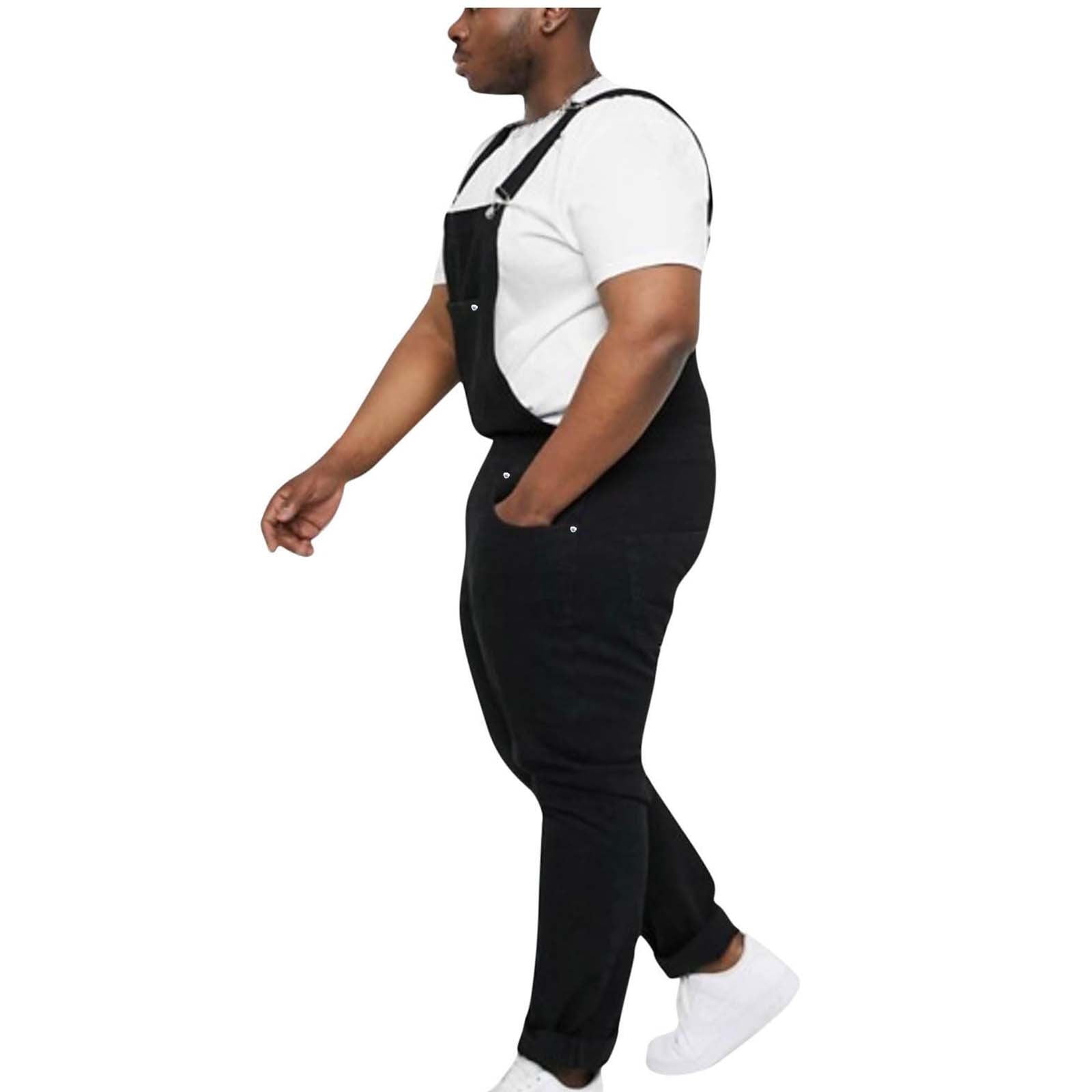 FAVIPT Men Denim Overalls,Denim Overalls Men Plus Size Jean Bib ...