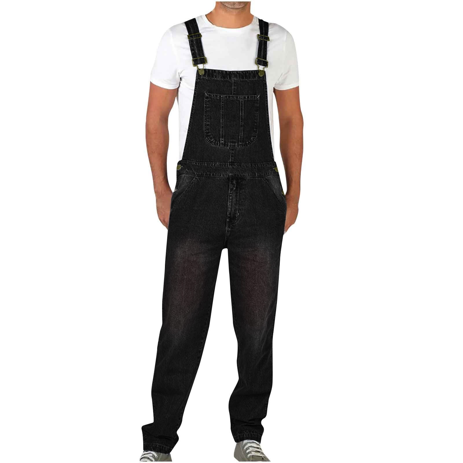 FAVIPT Mens Jean Overalls,Denim Overalls Men Plus Size Jean Bib ...