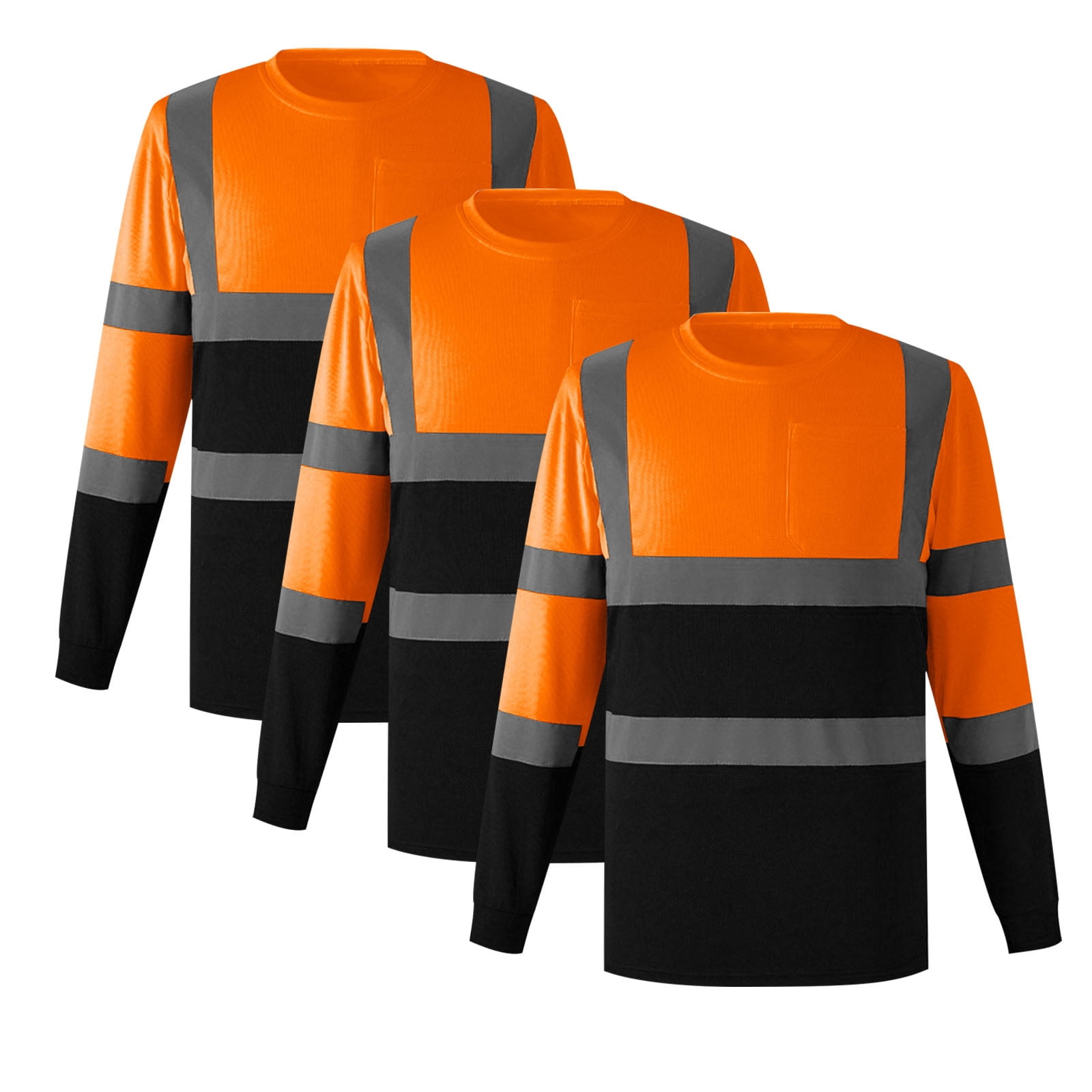 FAVIPT Reflective Long Sleeve Work Shirts for Men Pack of 2 High ...