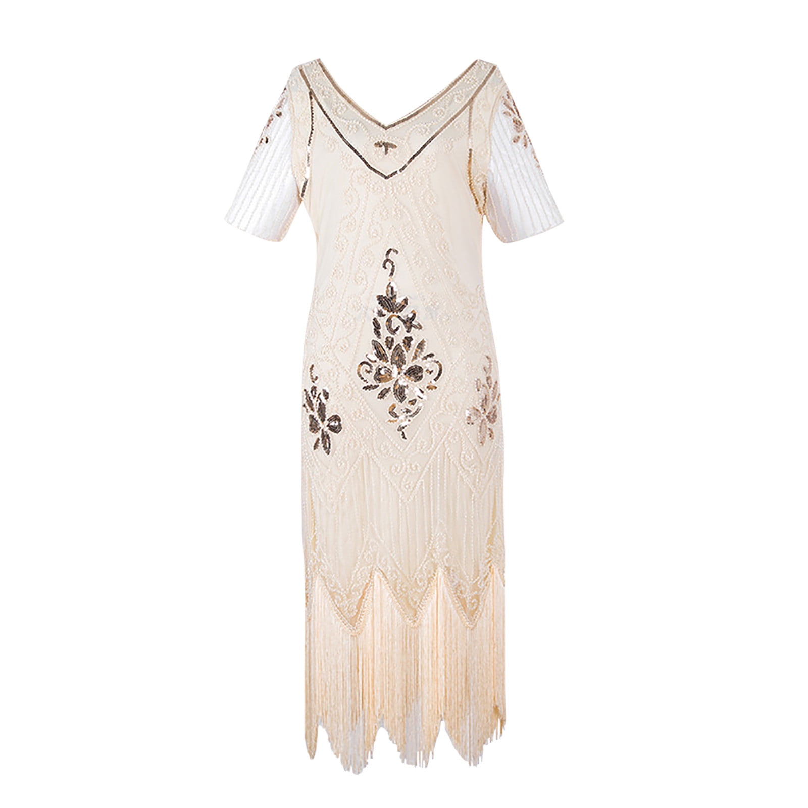 FAVIPT Sparkly Dresses for Women Plus Sequin Sleeveless Mini Tassel ...