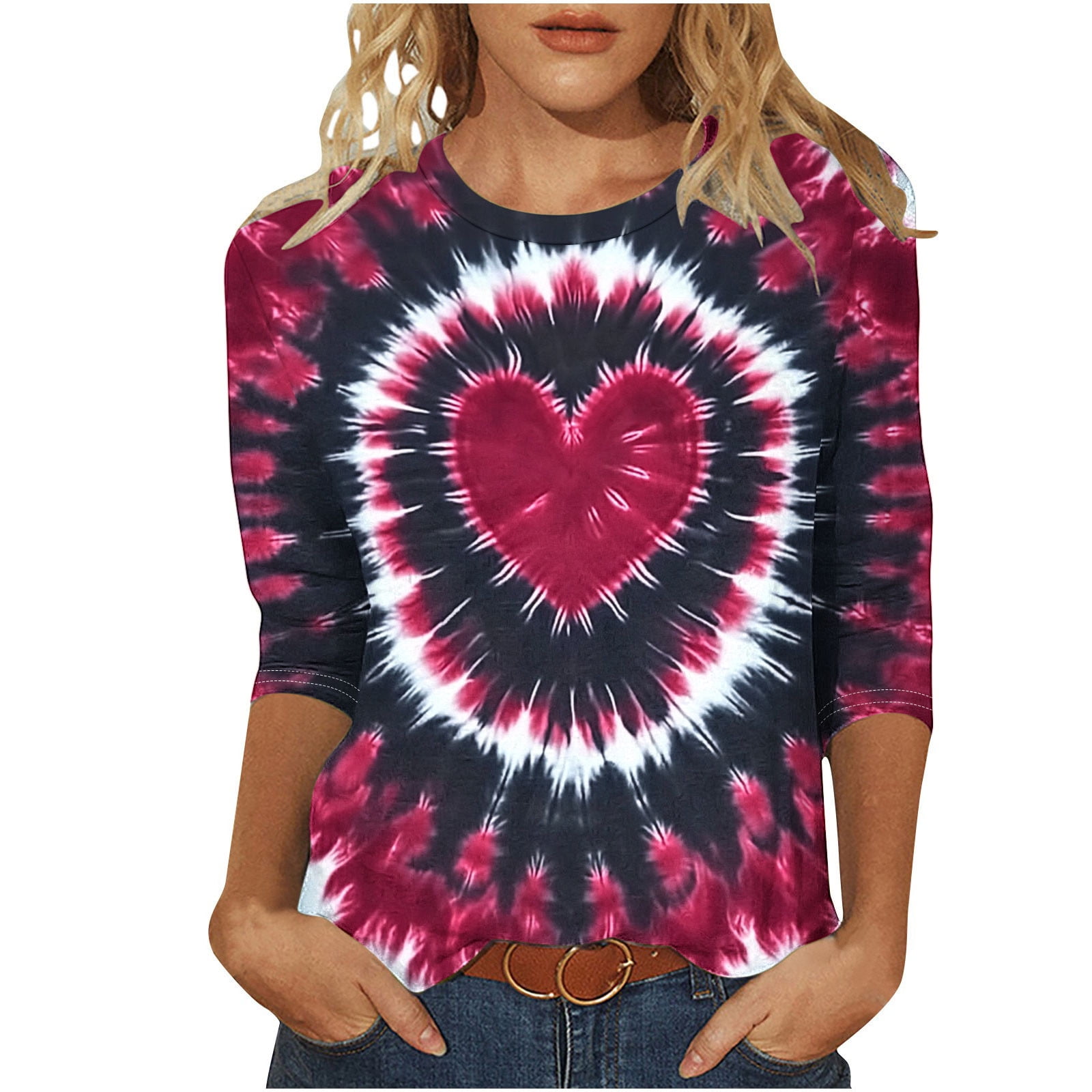 Customer reviews for FAVIPT Valentines Shirt for Women Cute Tie Dye ...