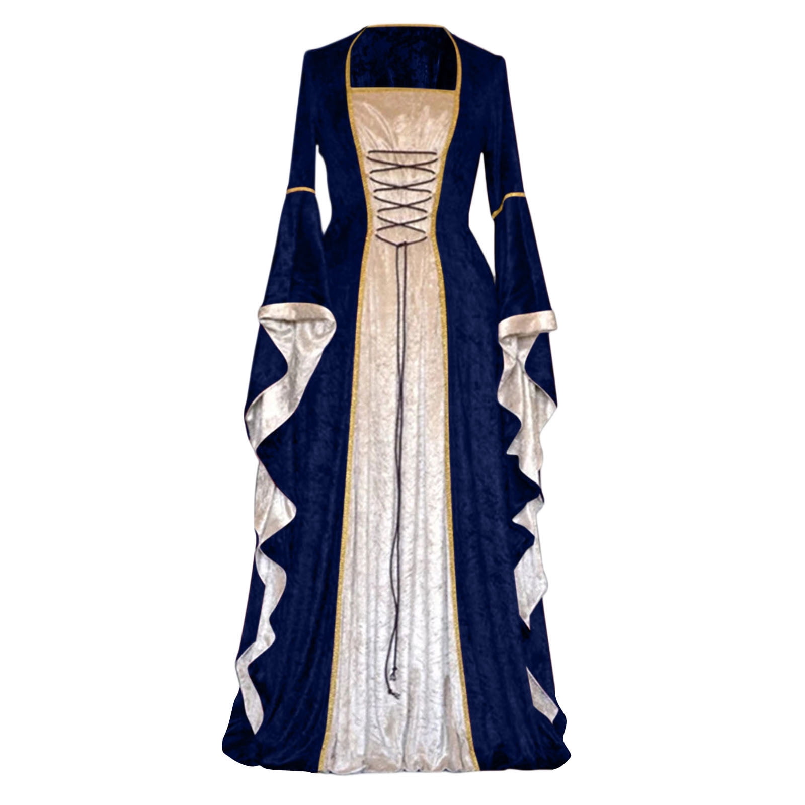 FAVIPT Velvet Renaissance Dress Women Fairy Vintage Queen Long Dresses ...