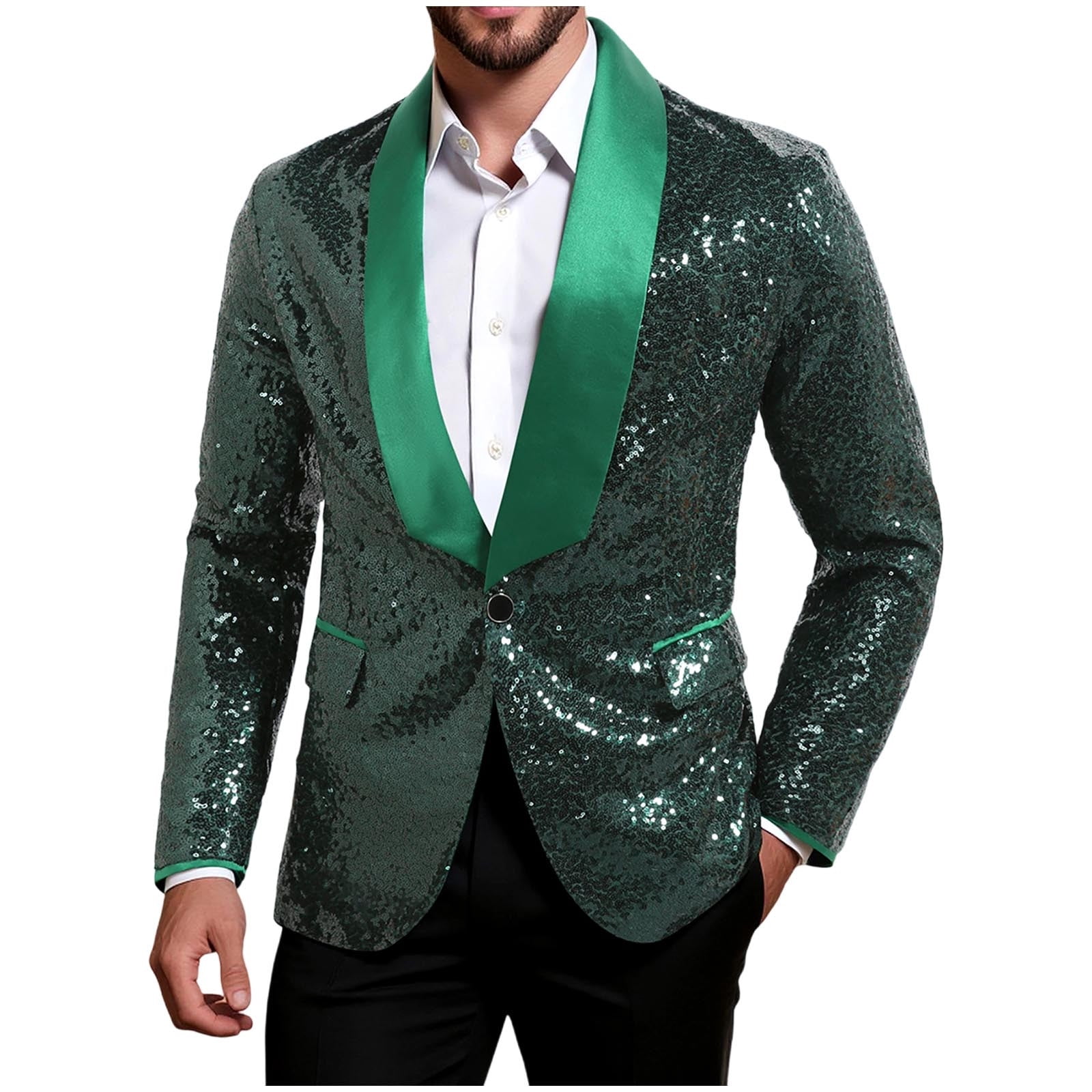 FAWUUDO Men's Dress Floral Suit Notched Lapel Pimp Blazer Dress Suit ...