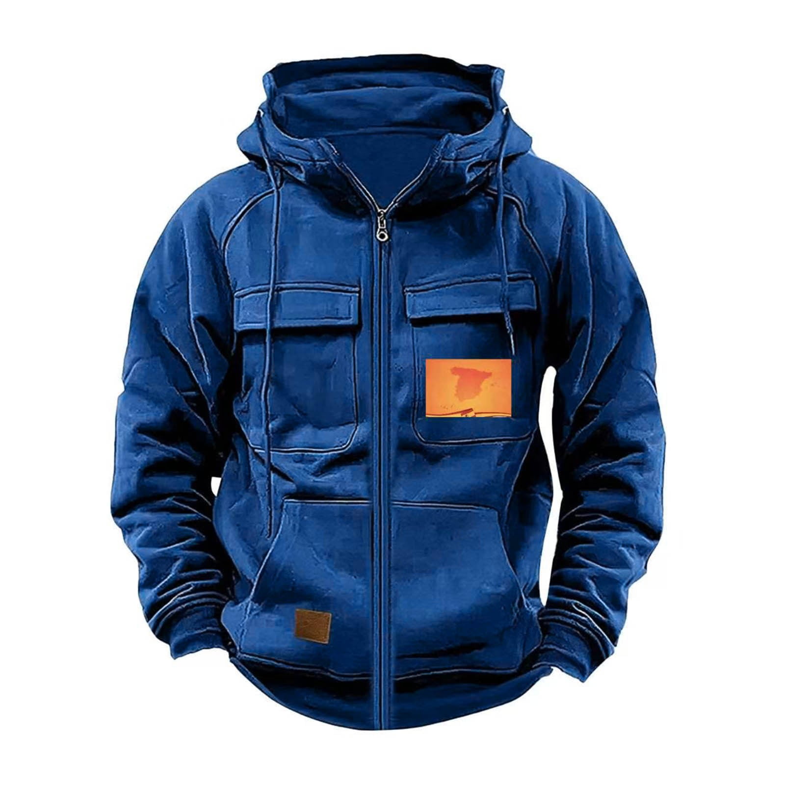 FAWUUDO Men's Fleece Work Hoodies Water Hooded Sweatshirt Heavyweight ...