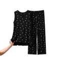 FAWUUDO Women Pajama Sets 2 Pieces Sleeveless Round Neck Tank Top ...
