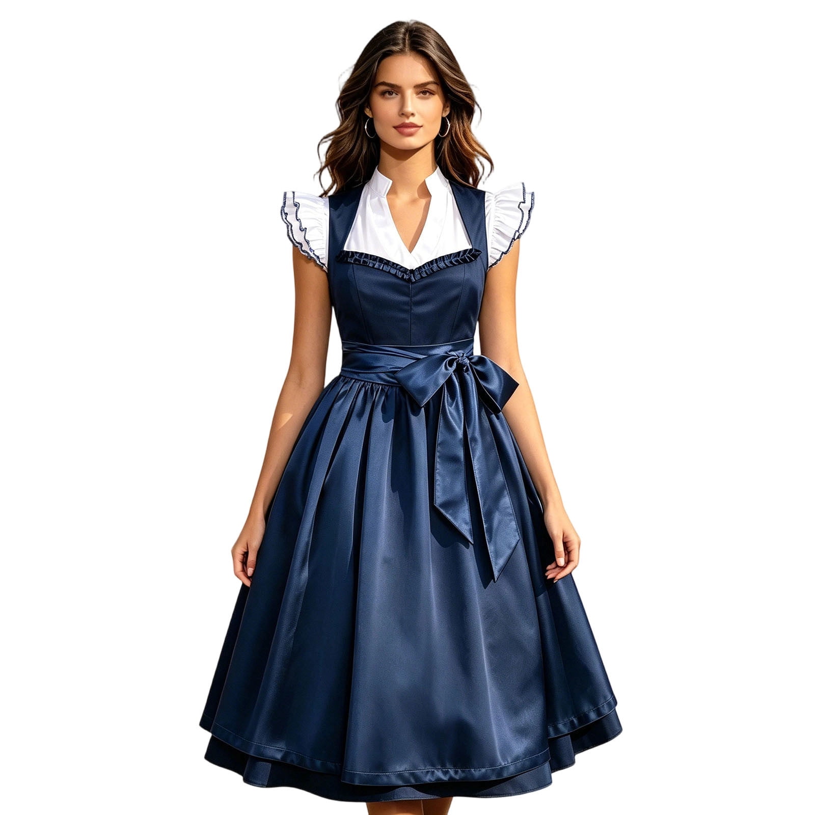 FAWUUDO Women's Dirndl Dress Set Oktoberfest Traditional Bavarian ...