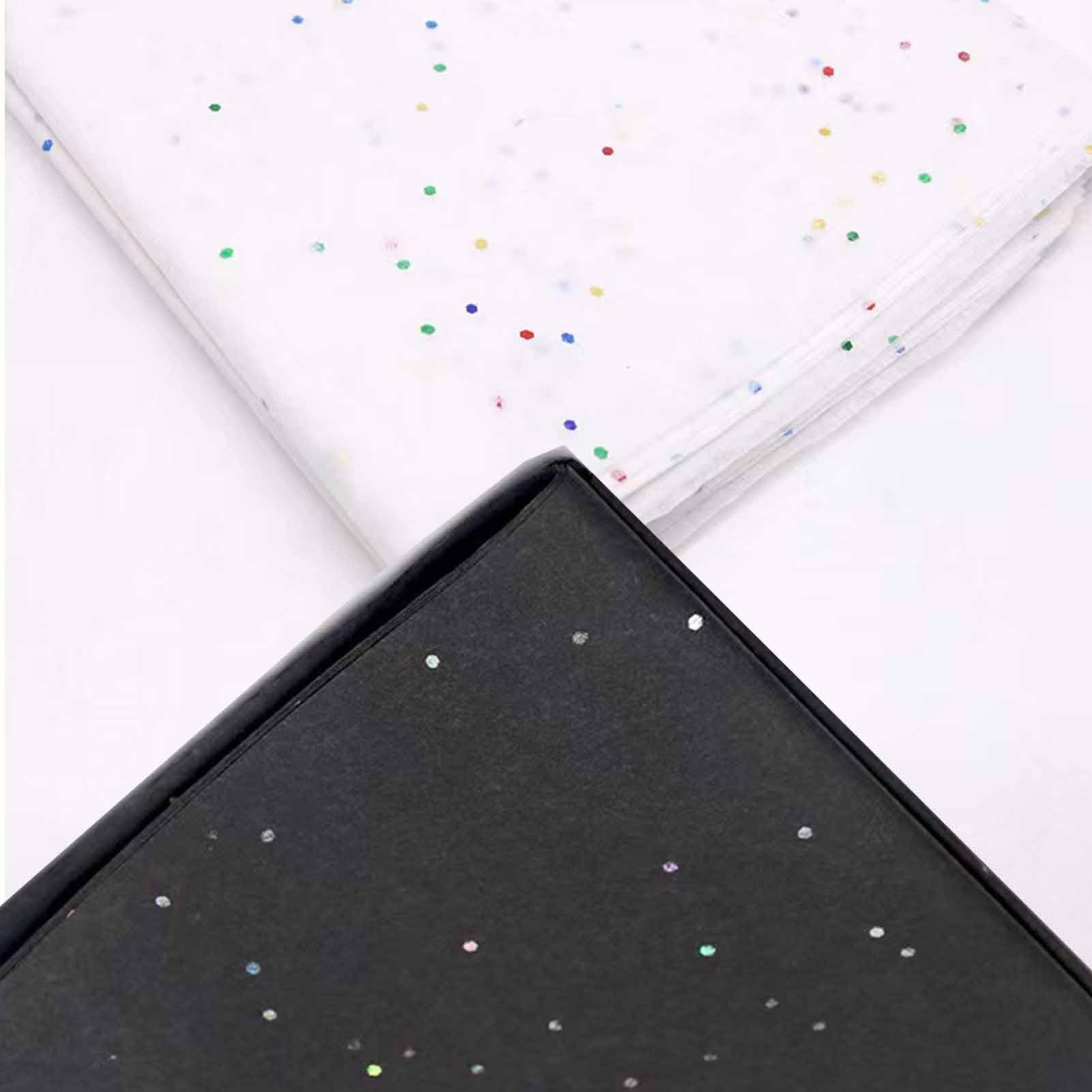FAYADA Glitter Black White KEF16 Tissue Paper for Gift Bags Wrapping ...