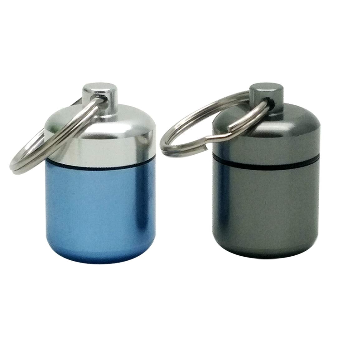 FAYALA Waterproof Aluminum Pill Case Metal Pill Container with Keychain ...