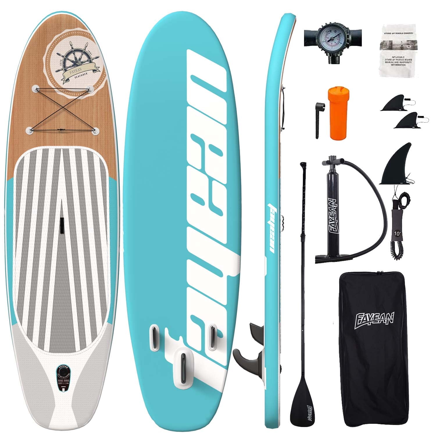 FAYEAN 10.5’/11’×33”×6” Inflatable Stand Up Paddle Board Non-Slip Deck ...