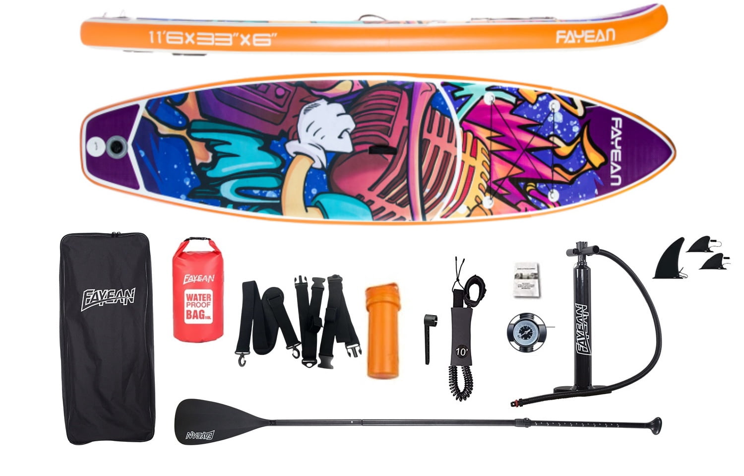 FAYEAN Inflatable Stand Up Paddle Board Surfboard Water Adult,450lbs ...