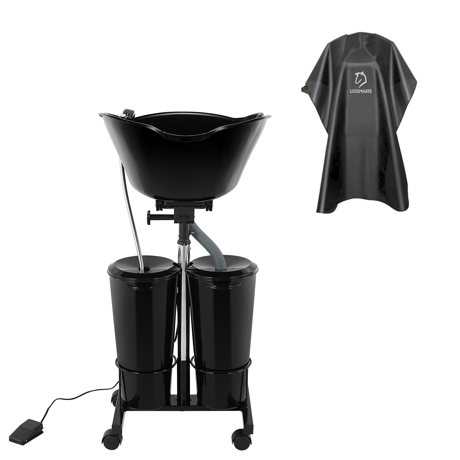 FAYEAN Portable Plastic Shampoo Unit with 2 Bucket with Electric Pump ...