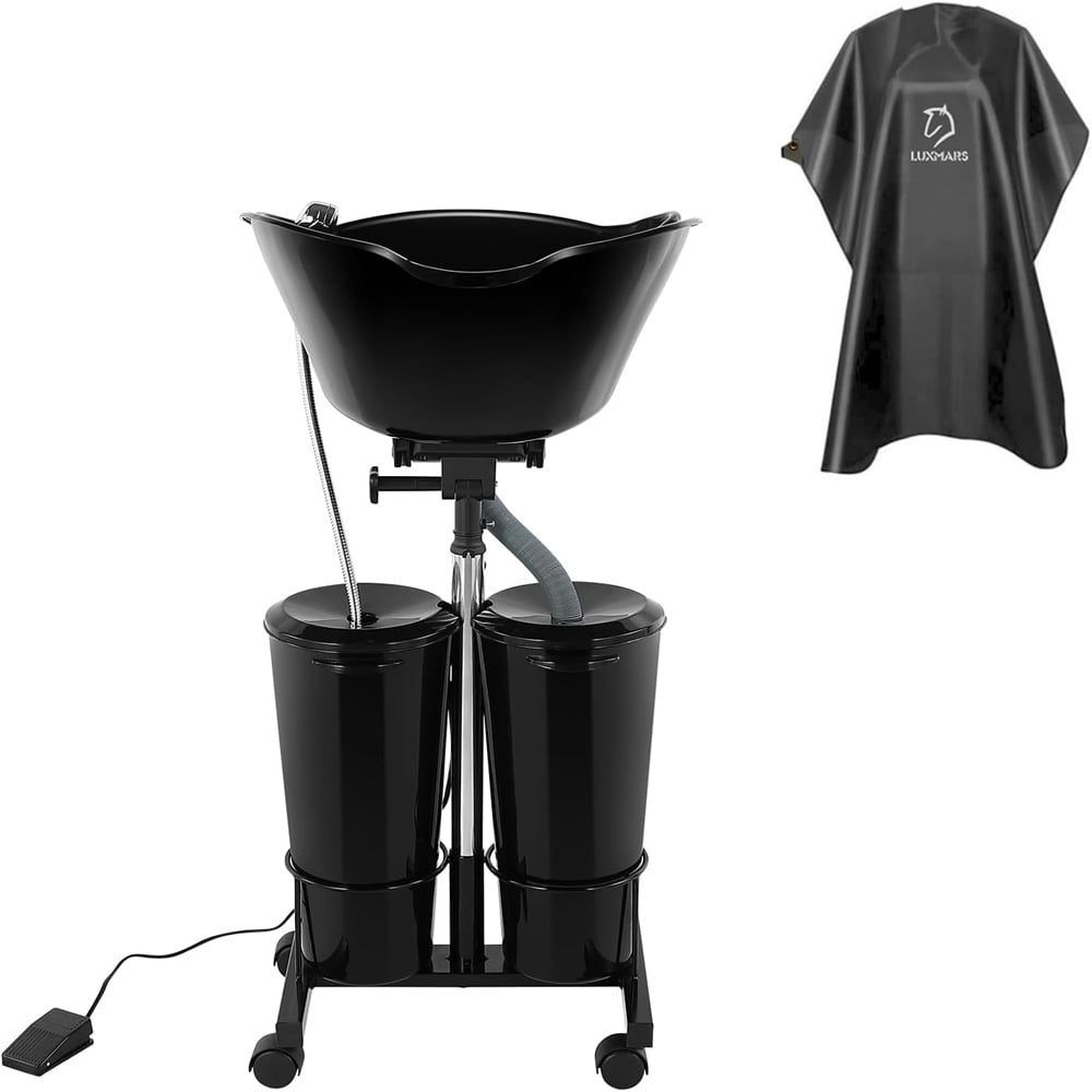 FAYEAN Portable Plastic Shampoo Unit with 2 Bucket with Electric Pump ...