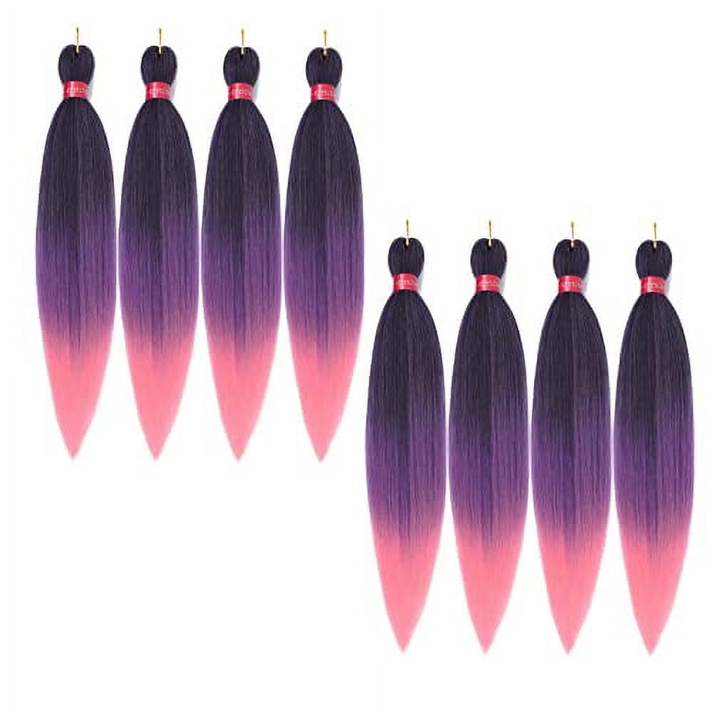 FAYETA Ombre Pre Stretched Braiding Hair, 28''-8 packs Silky Color ...