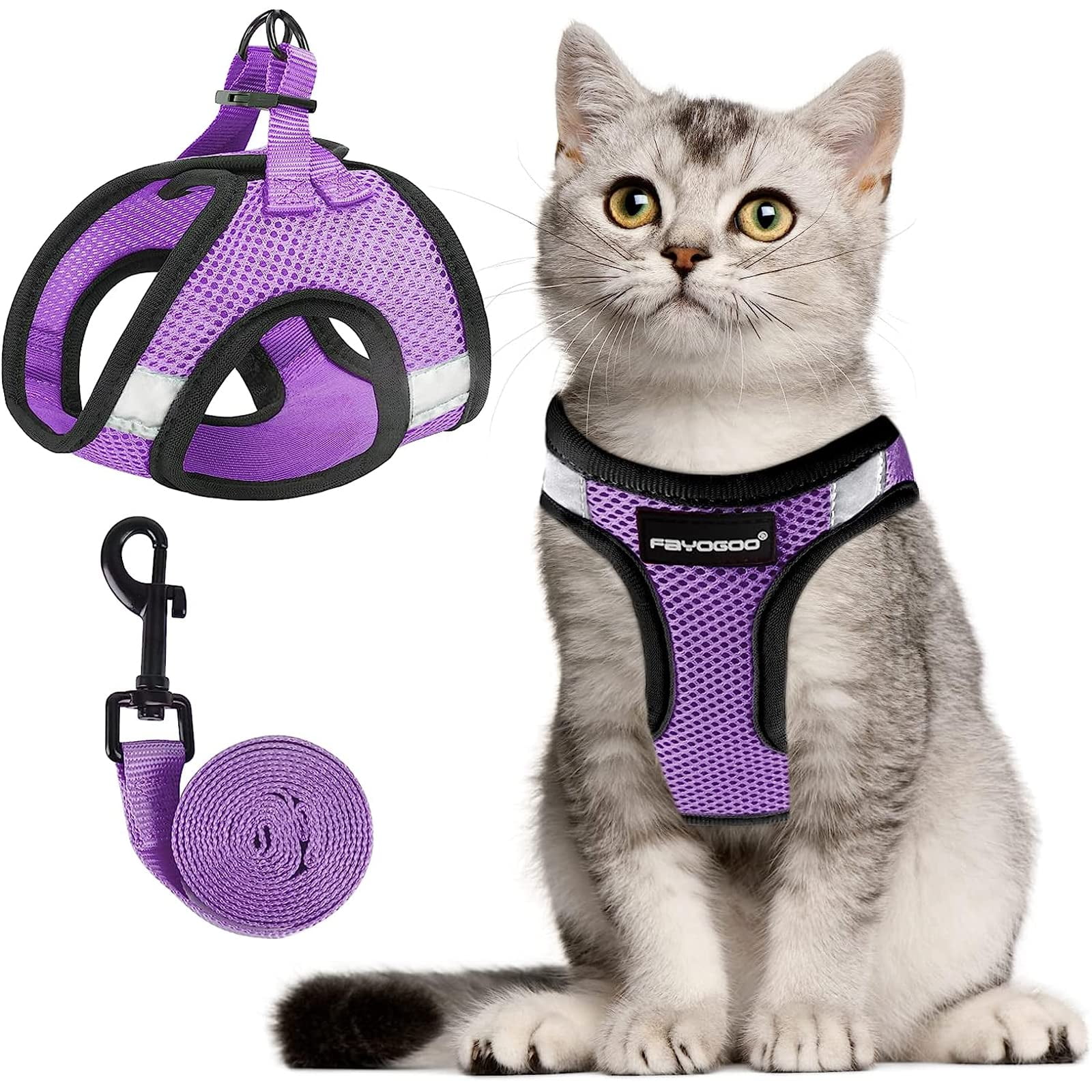 FAYOGOO Cat Harness, Cat Leash and Harness Set for Walking Escape Proof ...
