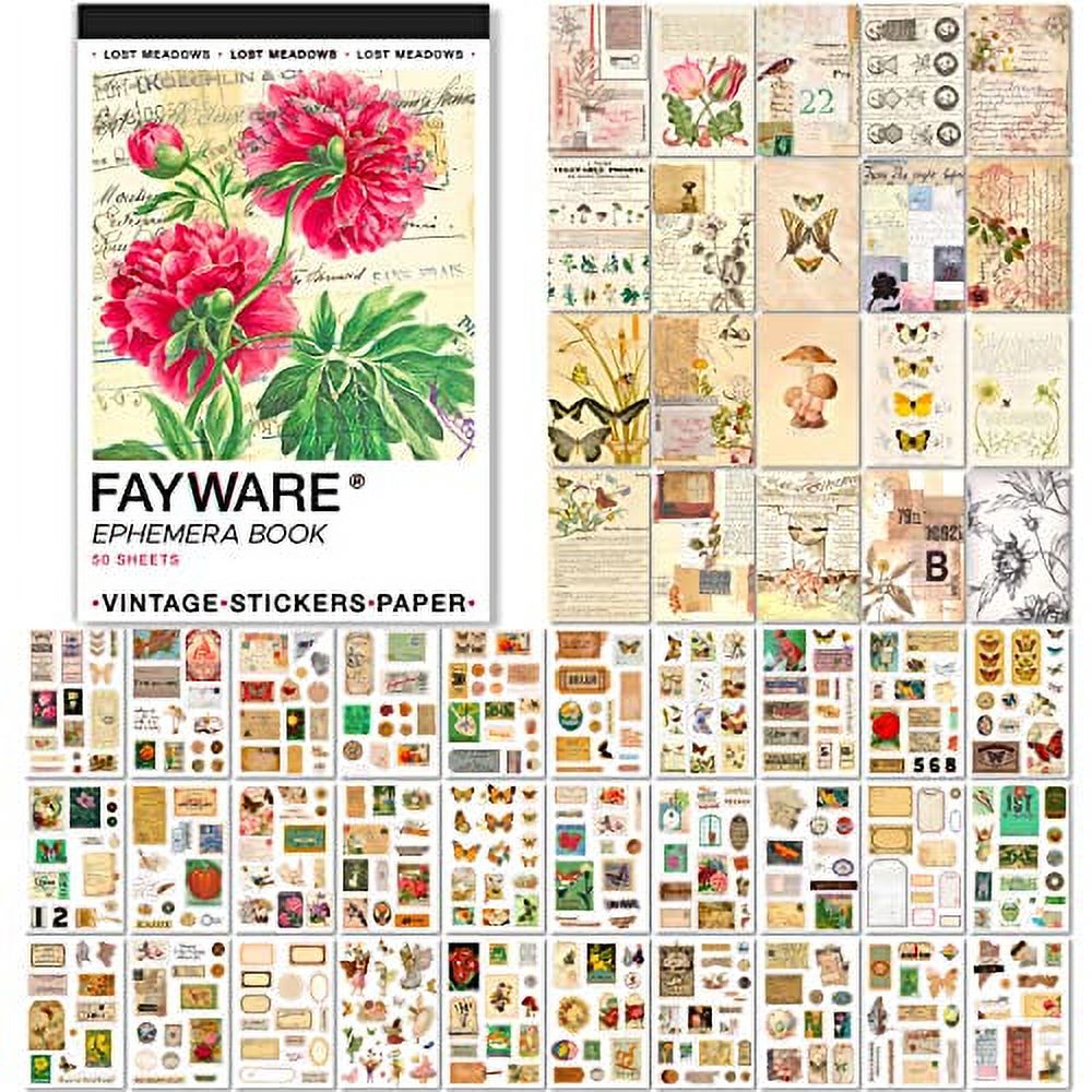 FAYWARE Vintage Washi Stickers for Journaling - Vintage Junk Journal ...