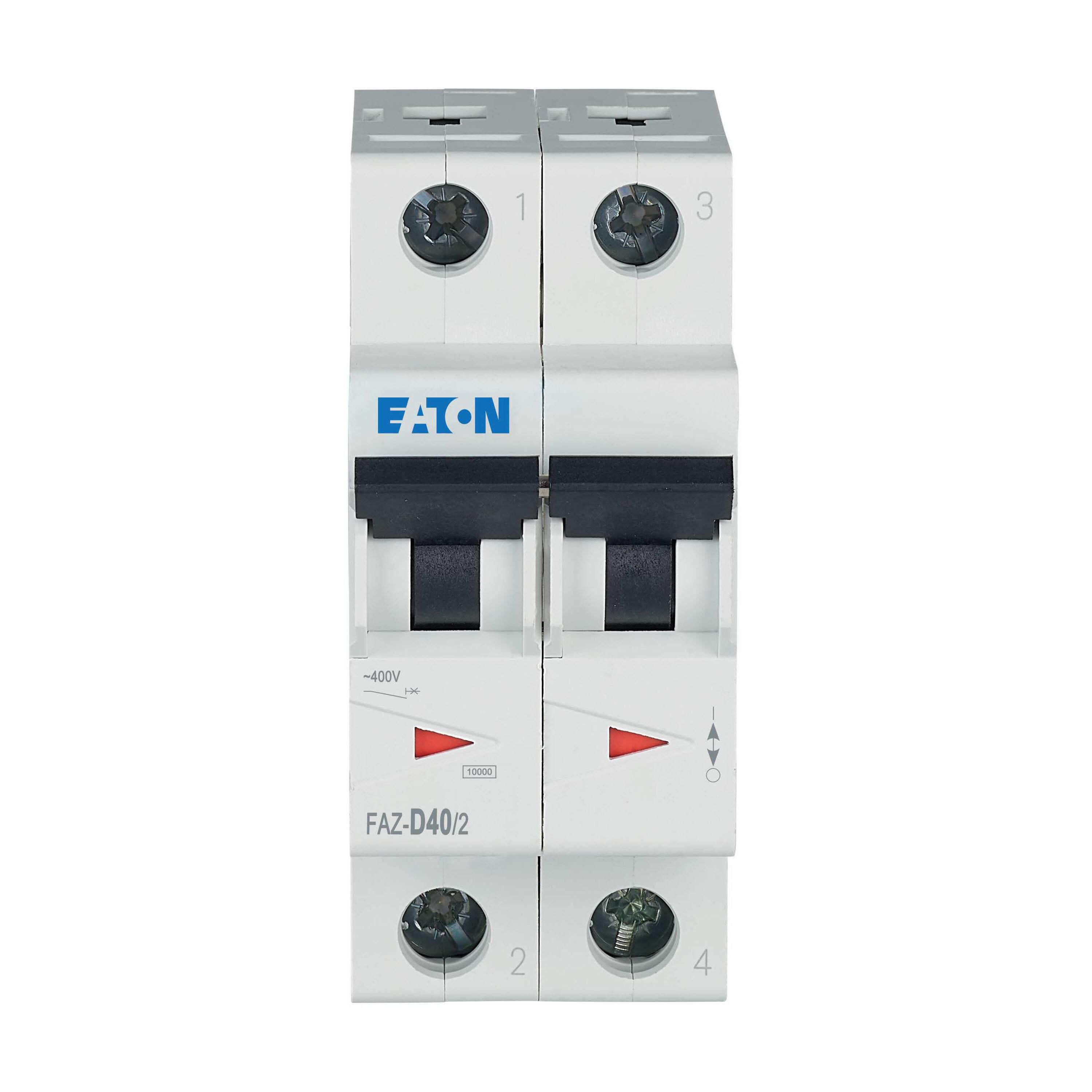 FAZ-D40/2-NA - Eaton Din Rail 240V 40A 2 pole circuit breaker 10kA@240V ...