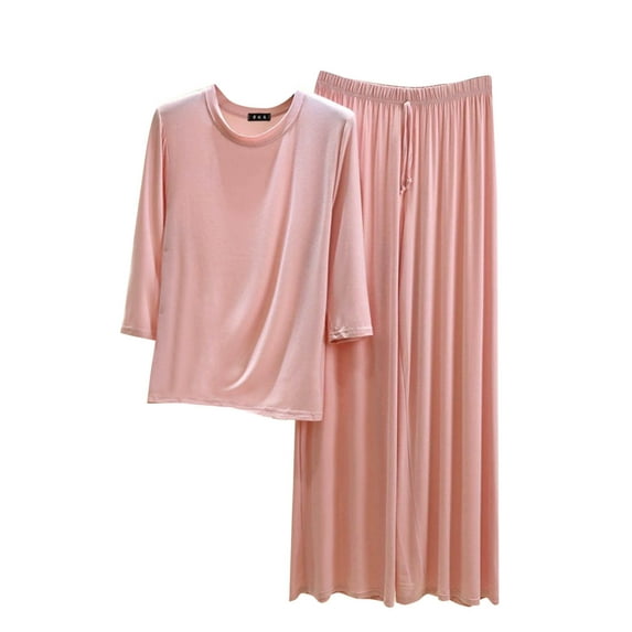 FAZVAOO Women's Plus Size Pajamas 2 Piece Cotton Blend 3/4 Sleeve ...