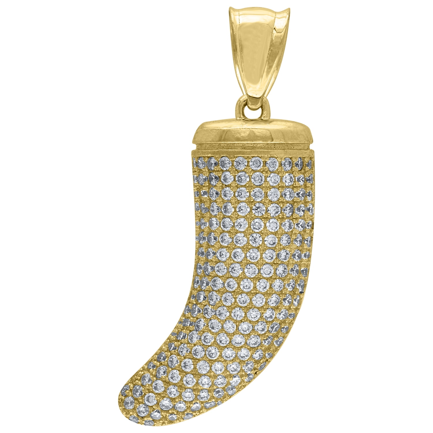 FB Jewels 10k Yellow Gold CZ Cubic Zirconia Polished Mens Tusk Shape ...