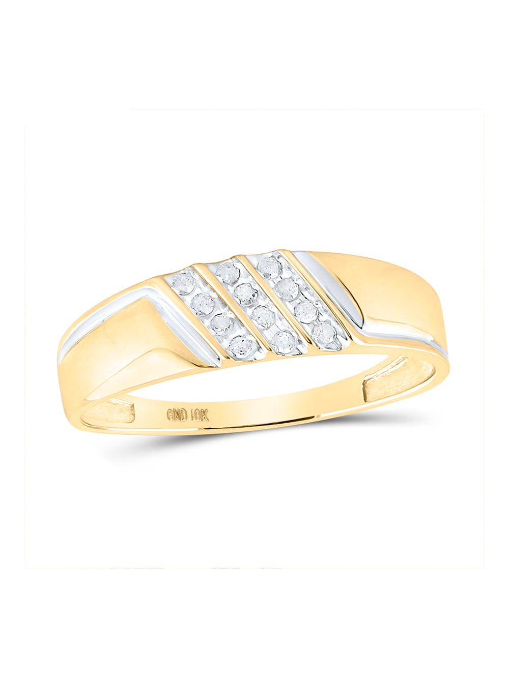 FB Jewels 10kt Yellow Gold Mens Round Channel-set Diamond Diagonal ...