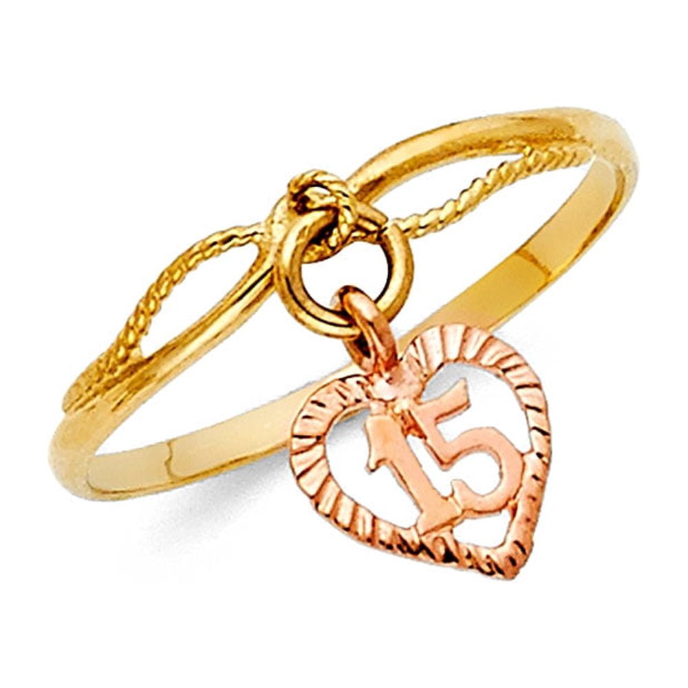 FB Jewels 14K White and Yellow Gold Two Tone Fifteen 15 Years Birthday ...