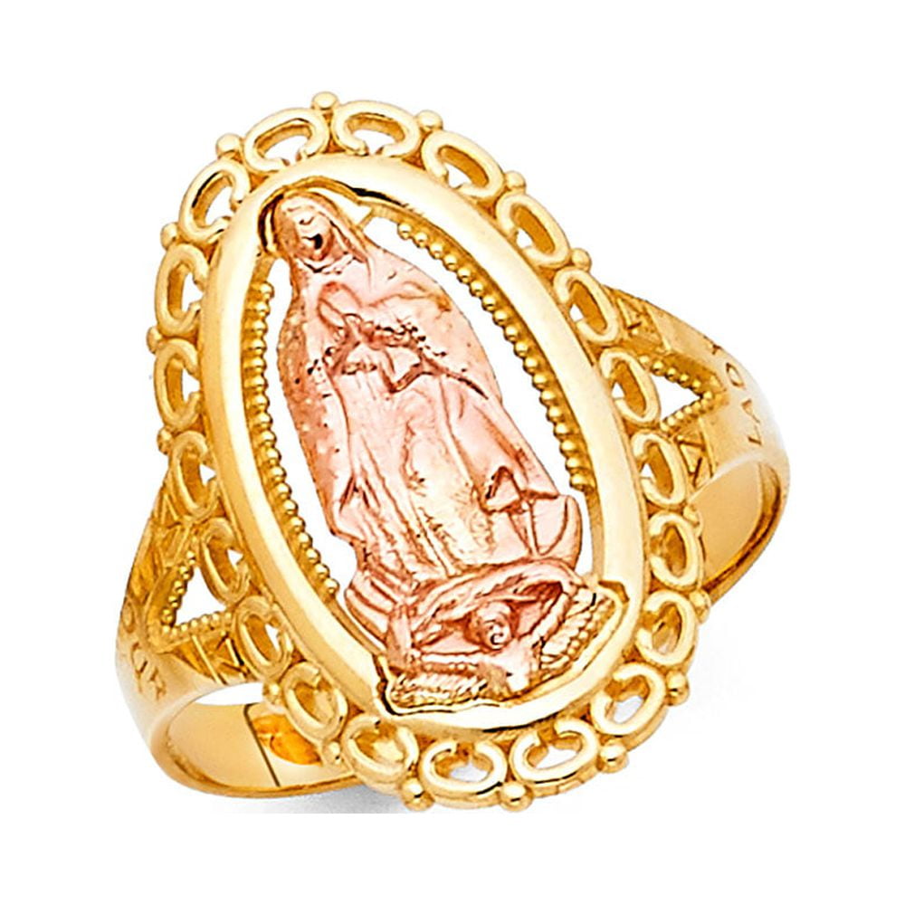 FB Jewels 14K White and Yellow Gold Two Tone Our Lady of Guadalupe ...